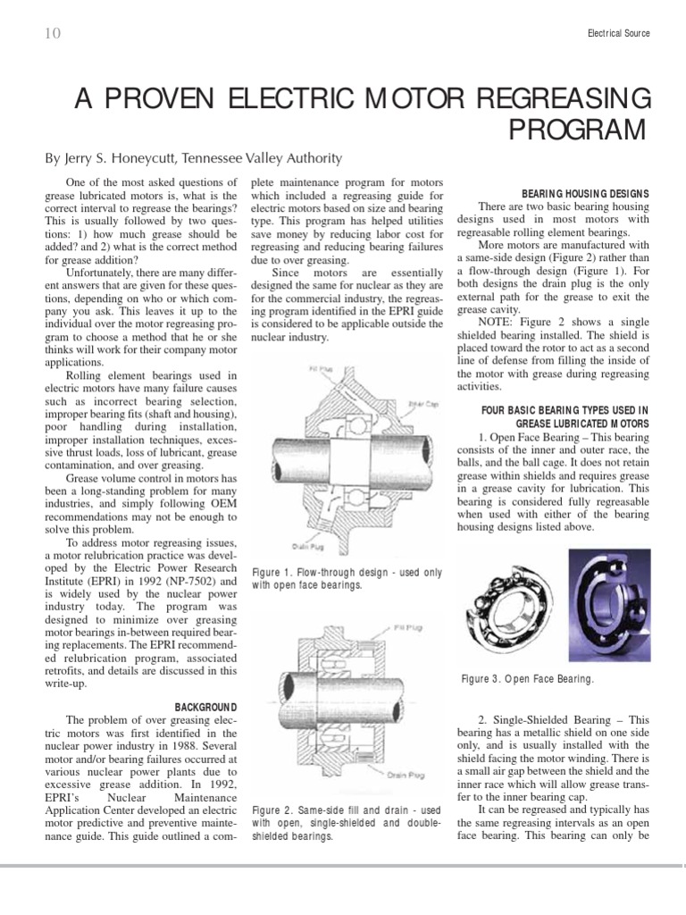 Electric Motor Regreasing | Bearing (Mechanical) | Petroleum