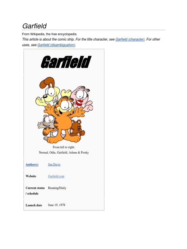 Garfield And Arlene Comics