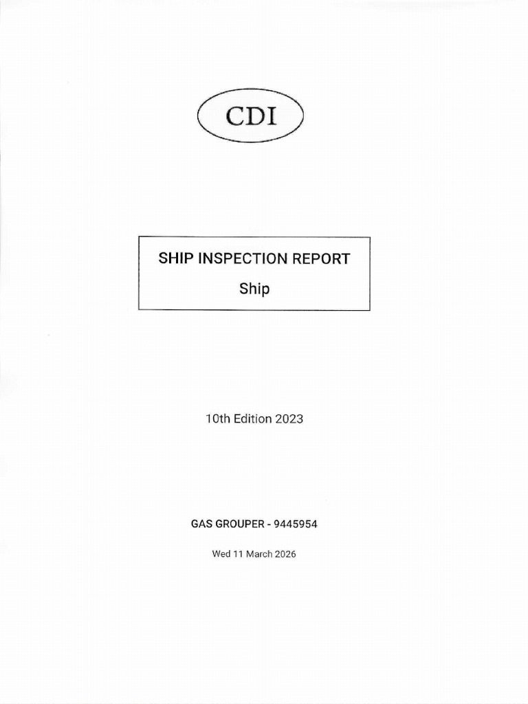 CDI Inspection Report 23.03.2026 (Vessel) | PDF