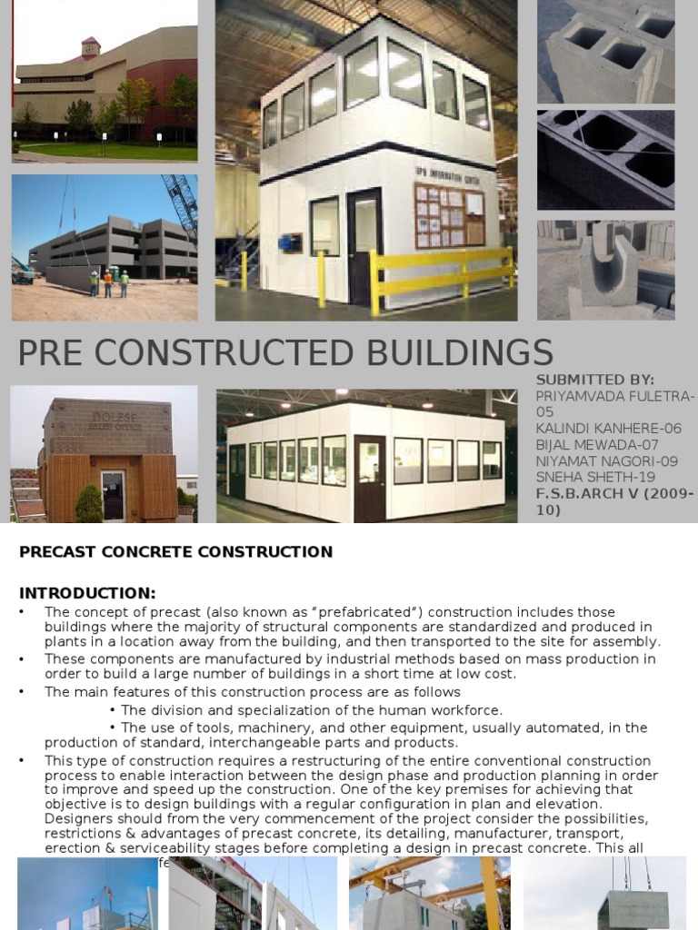 Precast Concrete Construction Overview | PDF | Precast Concrete | Concrete