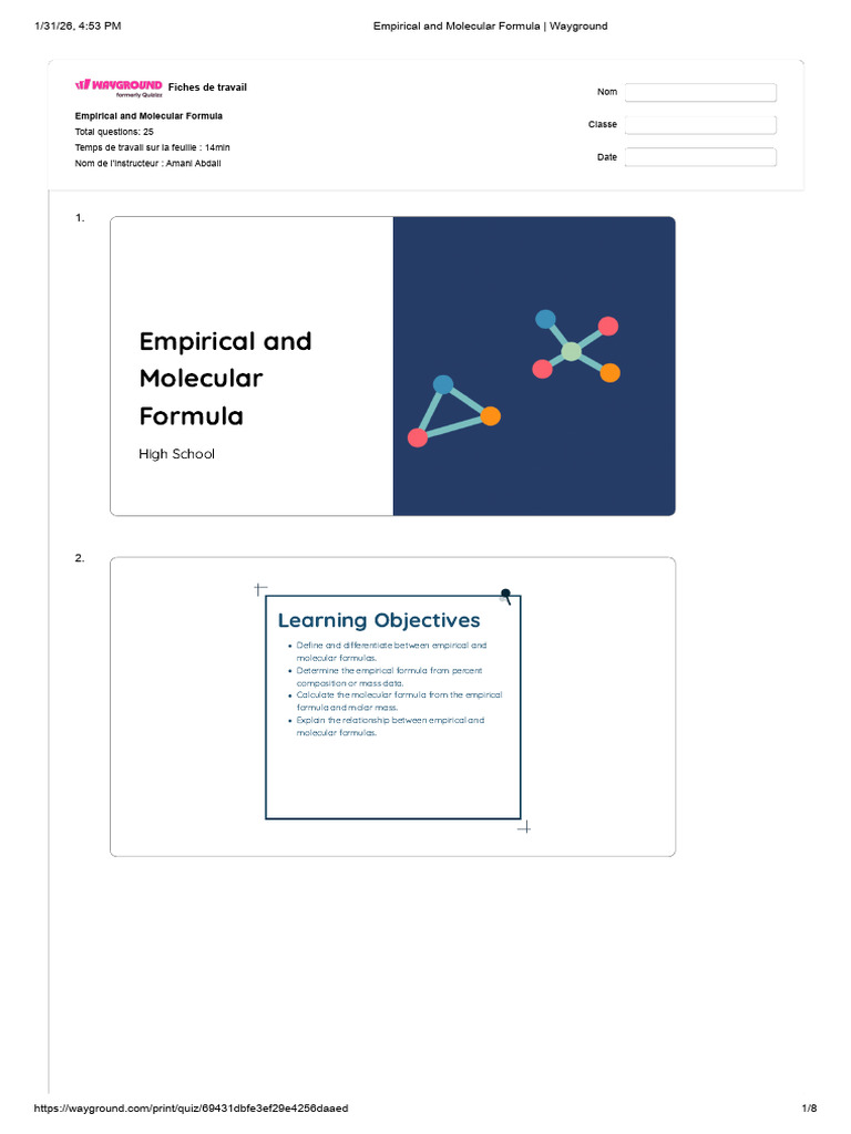 Empirical and Molecular Formula | PDF | Mole (Unit) | Molecules