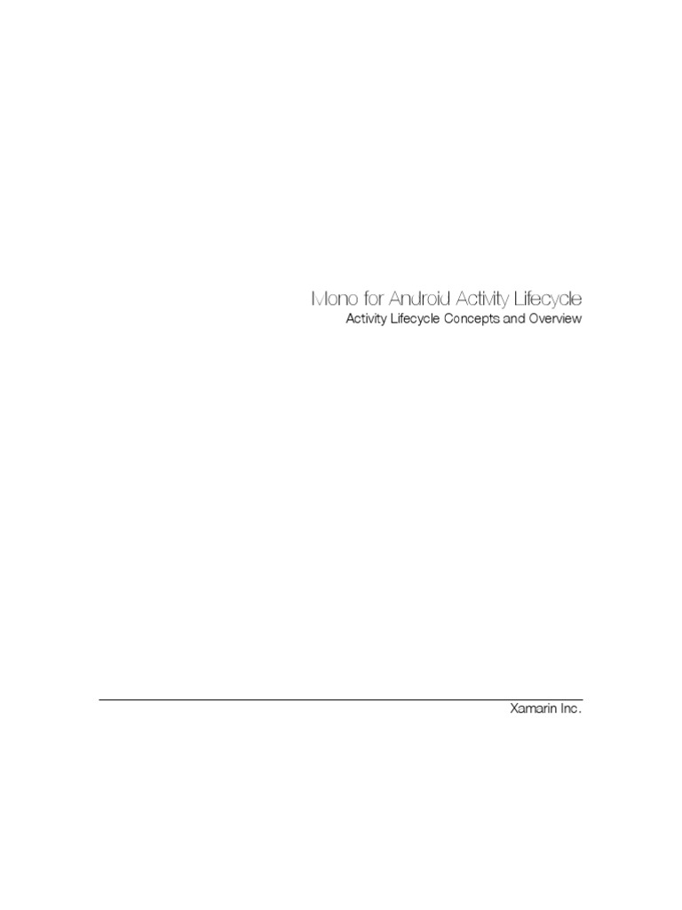 Android Activity Lifecycle Overview | PDF | Android (Operating System) | Operating System