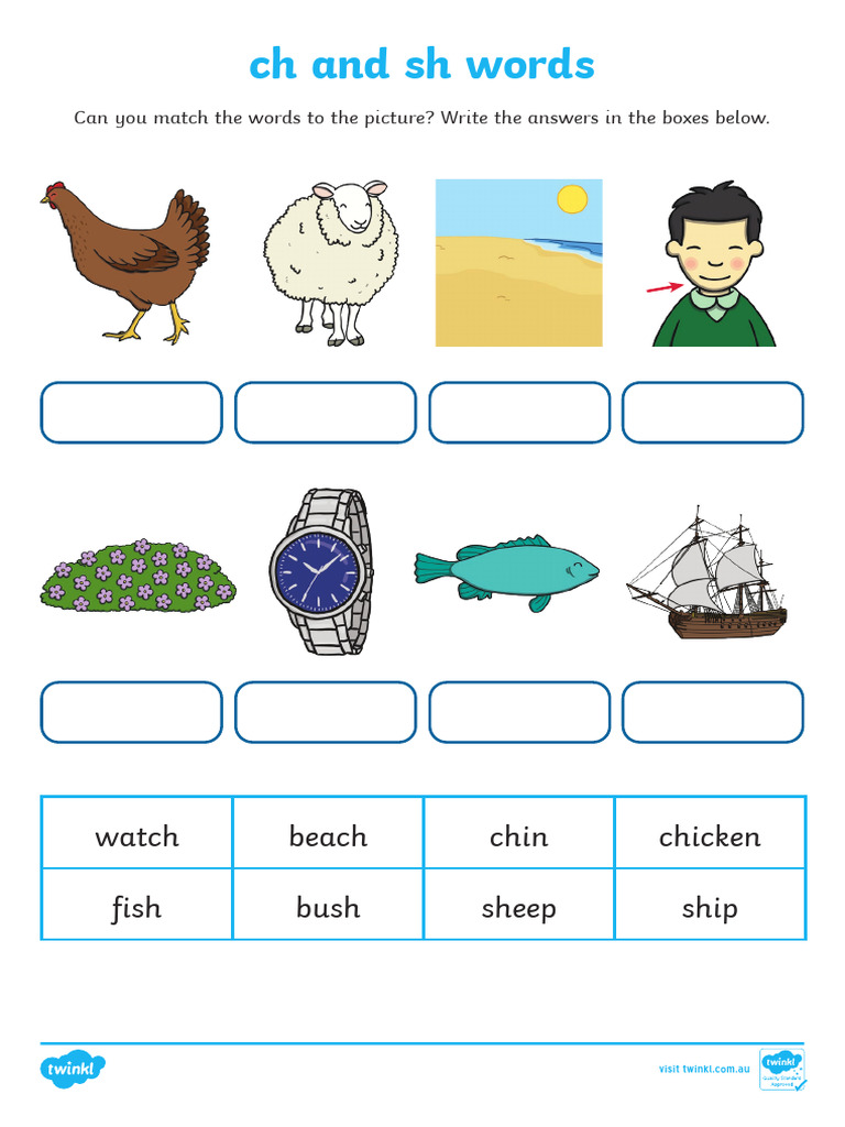 CH, SH Words | PDF