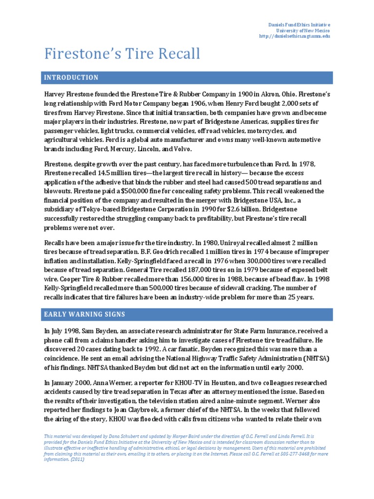 Firestone Case | PDF | Tire | Ford Motor Company