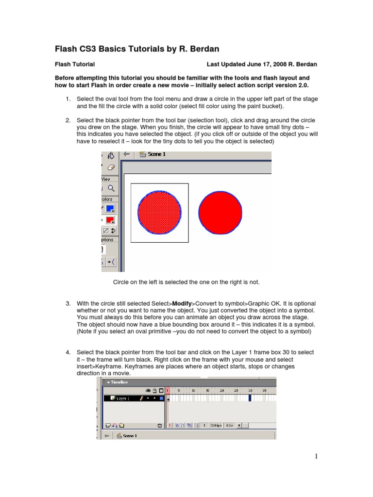 Basic Flash Tutorials CS3 | PDF | Adobe Flash | Html