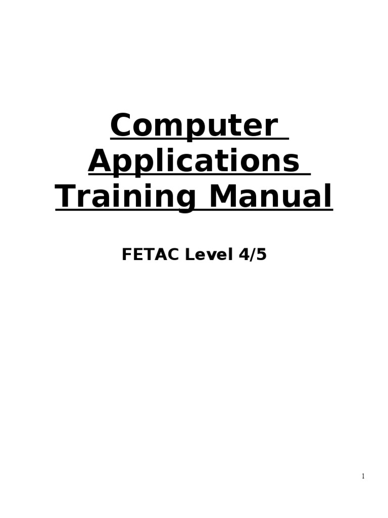 Computer Applications Training Manual | PDF | Computer Virus | Random ...