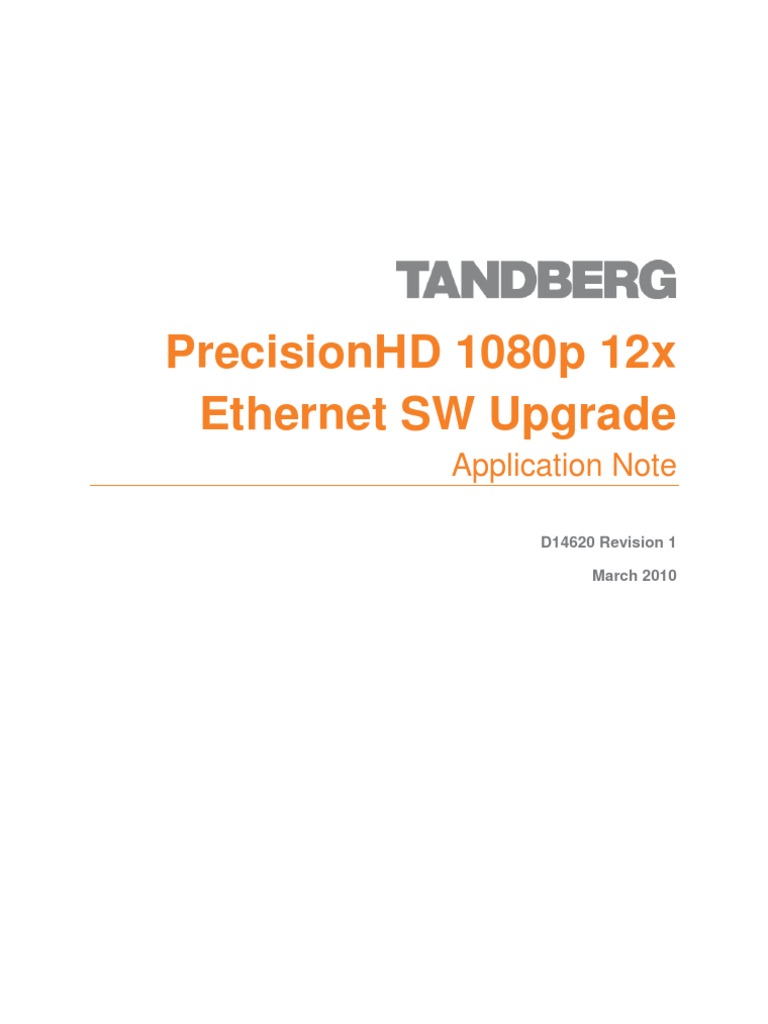 TANDBERG PrecisionHD 12x Ethernet Upgrade Application Note | PDF | Ip ...