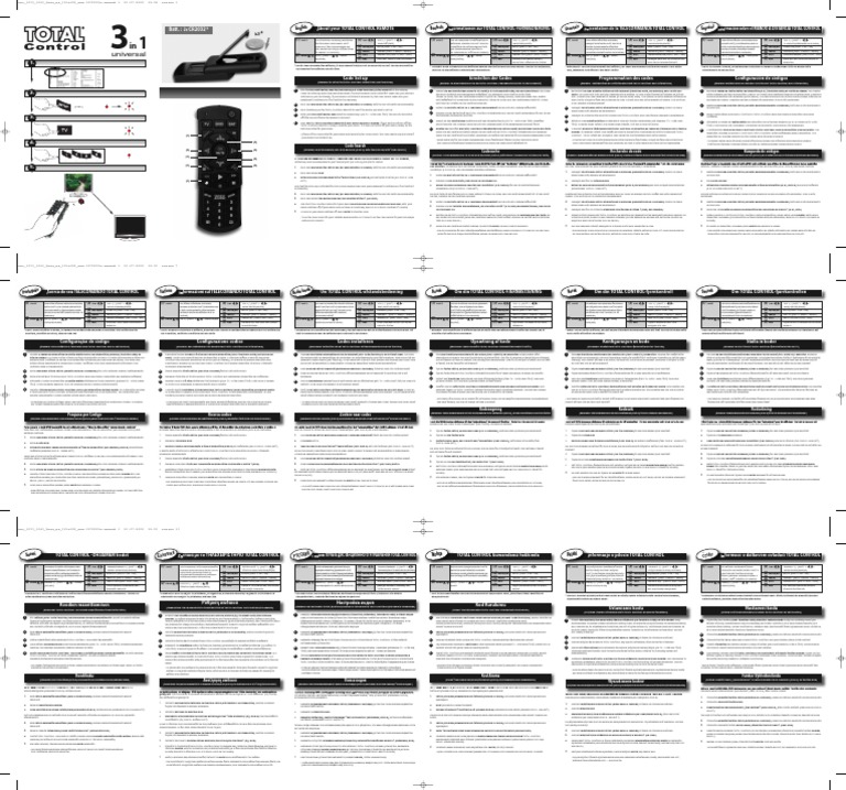 Total-control-942170-An-01-Ml-One For All Urc1033 de en FR It Es | PDF ...