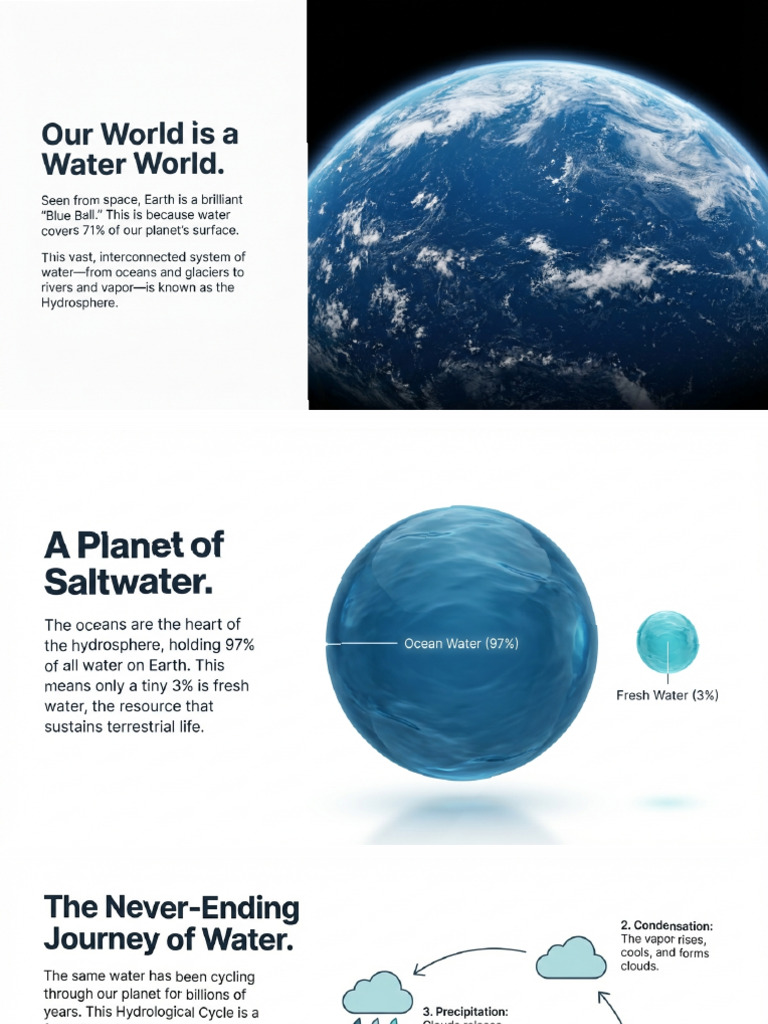 The Hydrosphere Our Water Planet | PDF | Tide | Oceans
