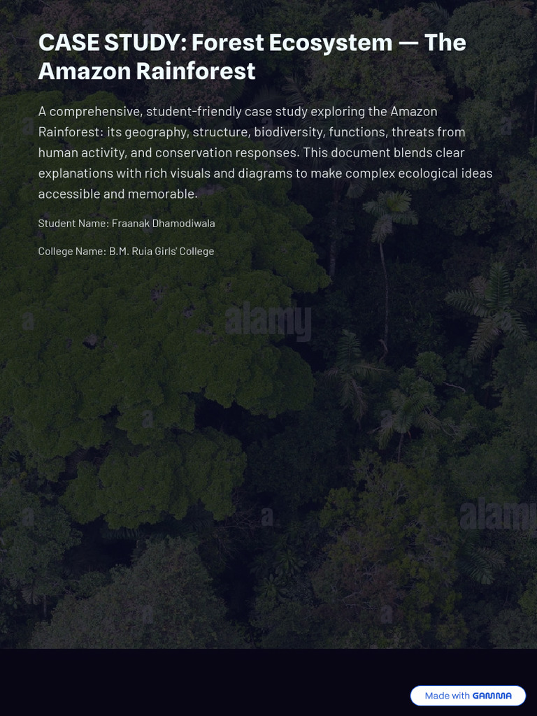 CASE STUDY Forest Ecosystem The Amazon Rainforest | PDF | Forests ...
