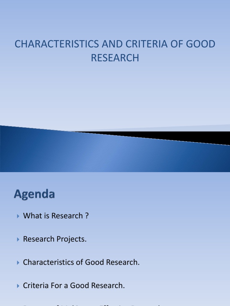 Characteristics and Criteria of Good Research | PDF | Hypothesis ...