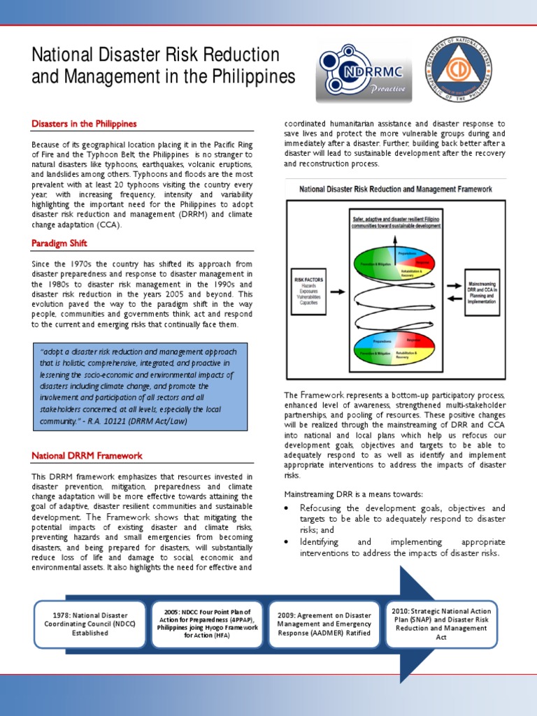 NDRRMP Flyer v2 | Download Free PDF | Disaster Risk Reduction ...