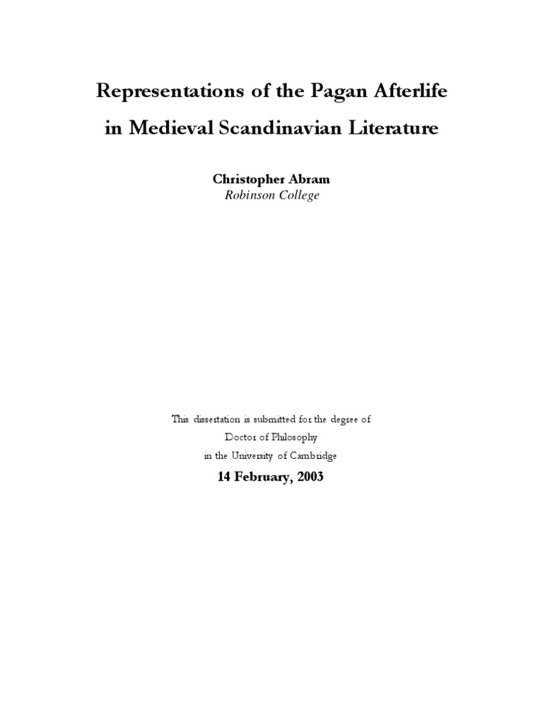 Pagan Afterlife in Scandinavian Literature | PDF | Norse Mythology ...