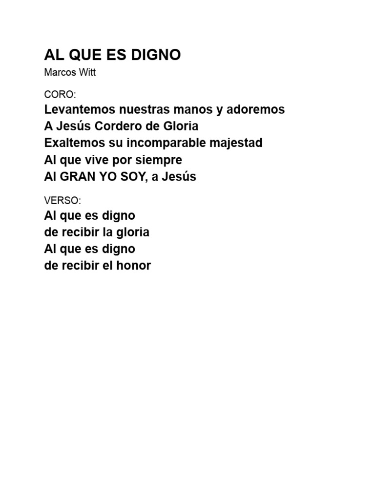 Al Que Es Digno | PDF