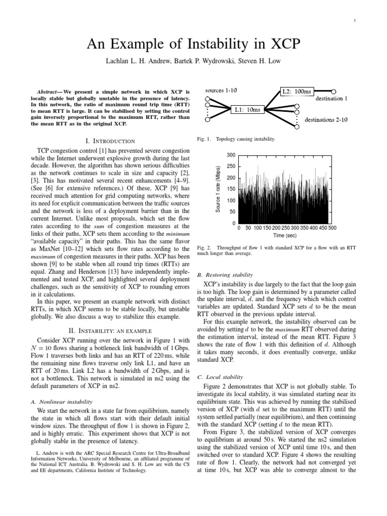 XCP Instability | PDF | Network Congestion | Transmission Control Protocol
