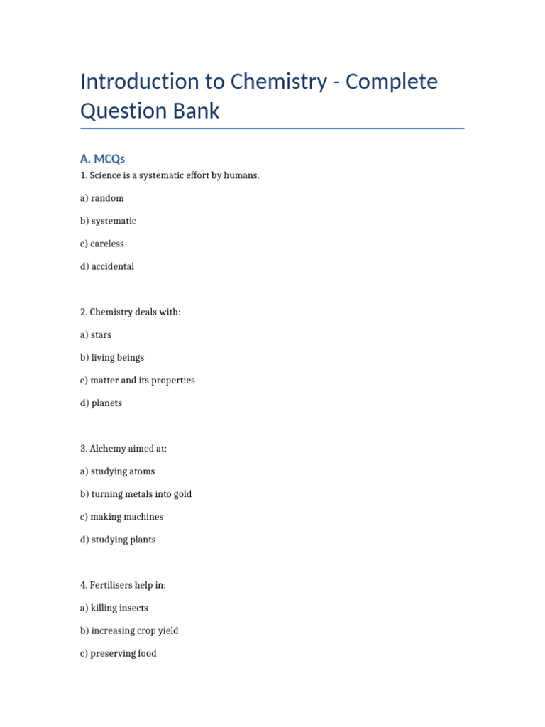 Complete Chemistry Question Bank | PDF