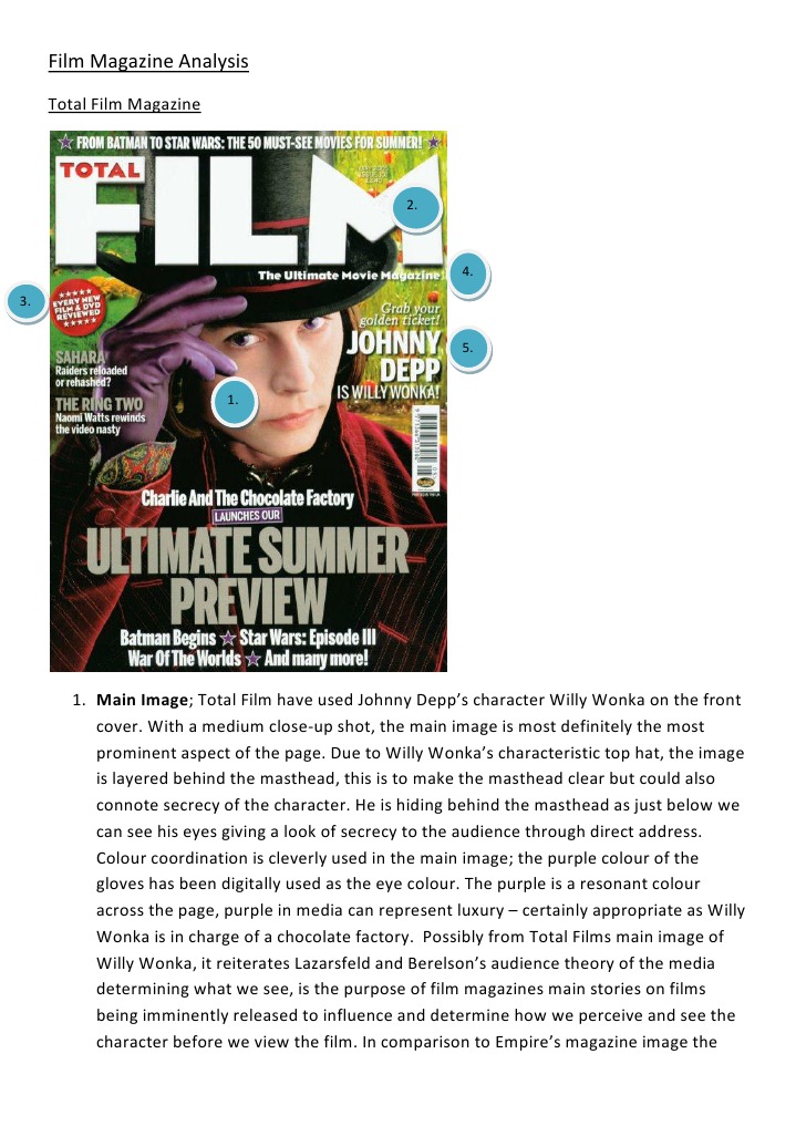 Total Film Magazine Cover Analysis | PDF | Mass Media | Psychological ...