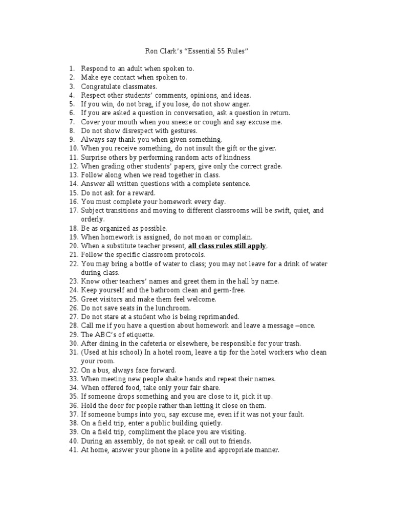 Essential 55 Rules | PDF