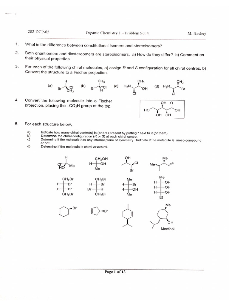 Stereochemistry Practice Problem and Solution | PDF