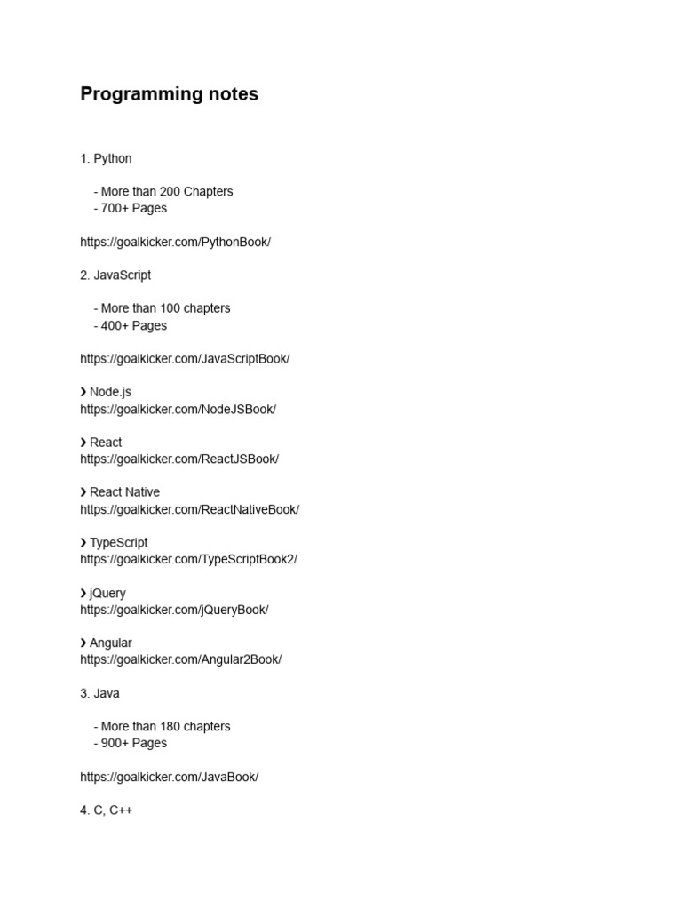 Programming Notes | PDF