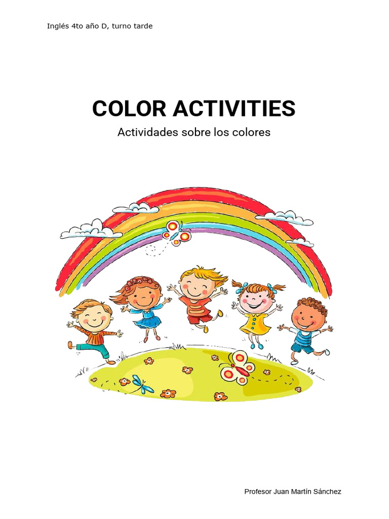 Clase - Colour Activities (Actividades Sobre Colores) | PDF