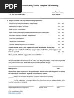 TB Screening and Risk Assessment Form | PDF | Tuberculosis | Diseases ...