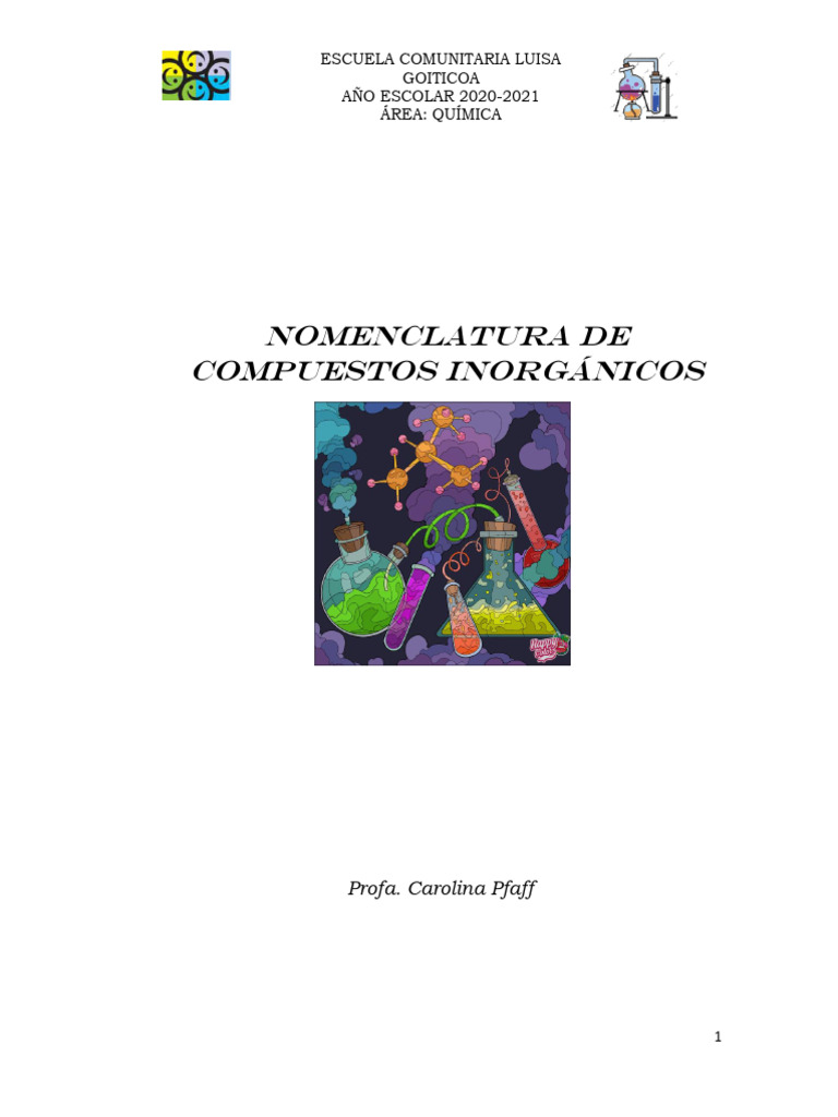 Nomenclatura Qu-Mica Inorg-Nica | PDF | Hidróxido | Compuestos químicos