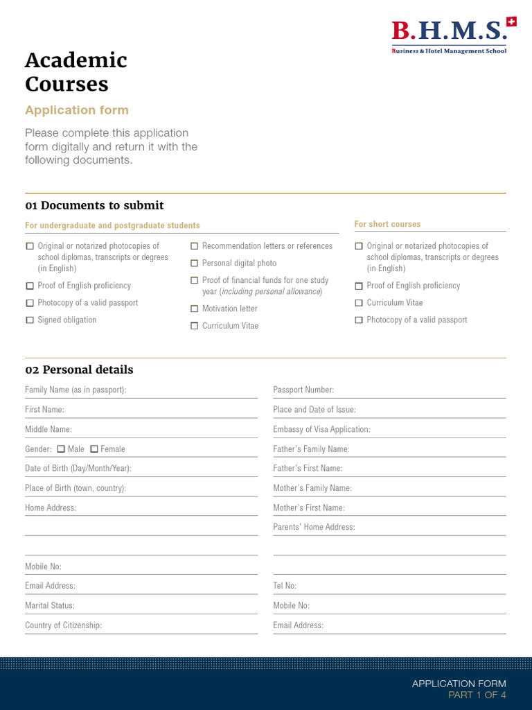BHMS - Academic Courses - Application Form 01.2026 | PDF | Internship ...