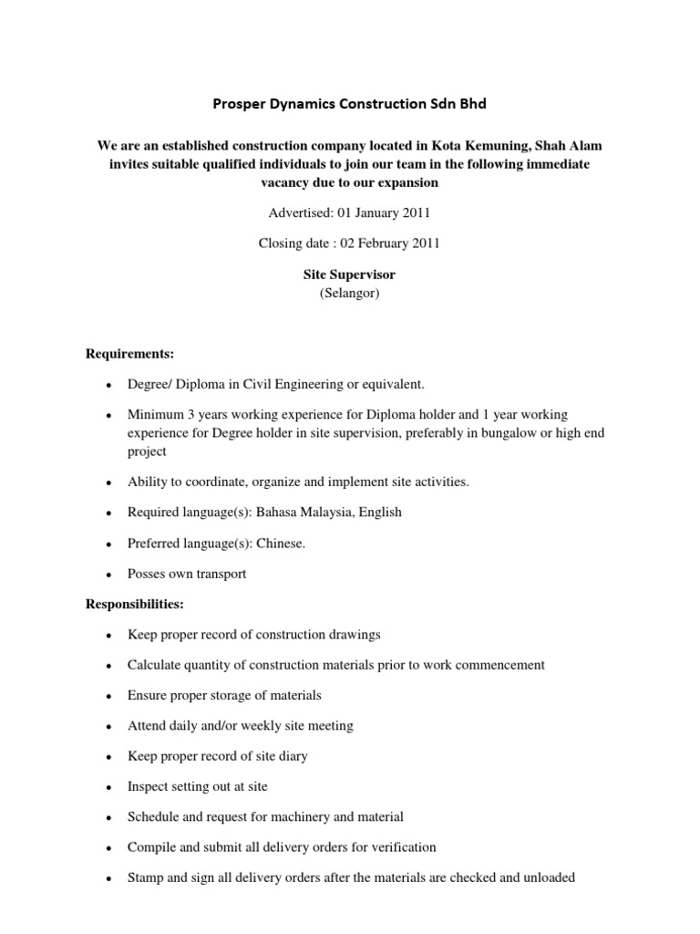 Prosper Dynamics Construction SDN BHD | PDF | Science | Engineering