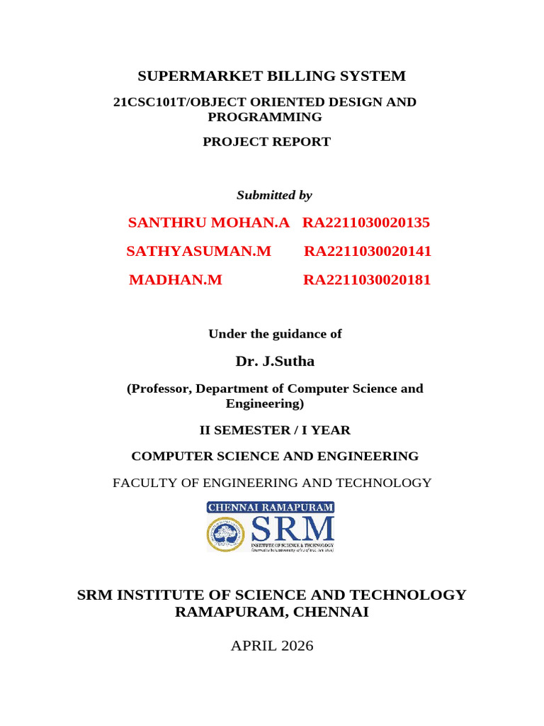 Oodp Project Report Format | PDF | Software Development | Systems ...