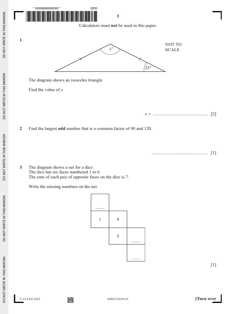 0580/23/o/n/25 © Ucles 2025 | PDF | Circle | Rectangle