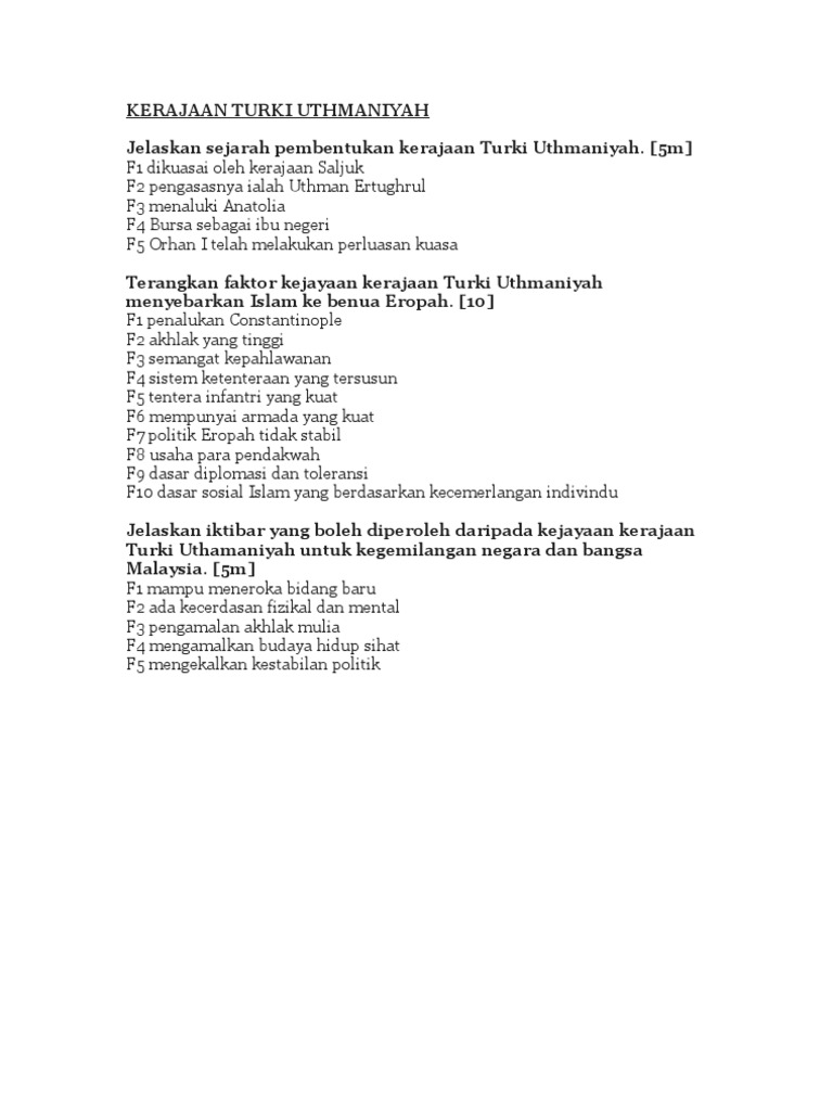 Kerajaan Turki Uthmaniyah | PDF