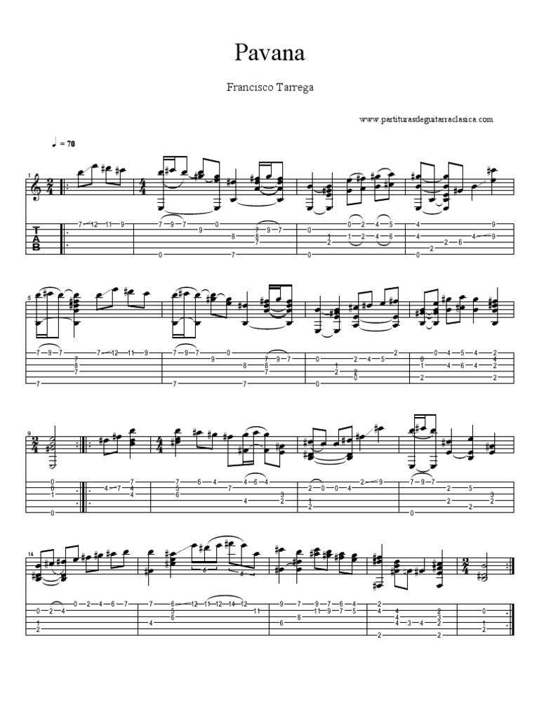 Tarrega, Francisco - Pavana | PDF