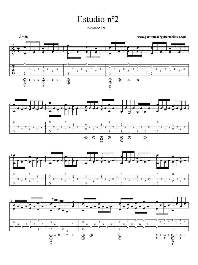 Sor, Fernando - Estudio 2 | PDF