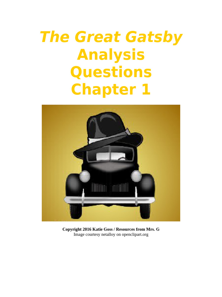 The Great Gatsby: Analysis Questions | PDF | The Great Gatsby