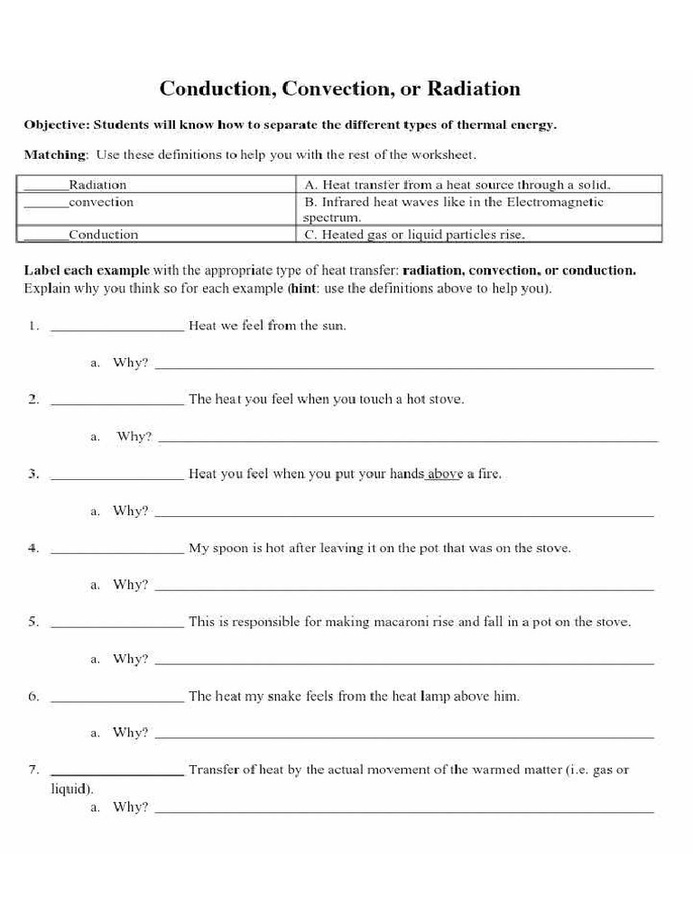 Conduction Convection Radiation - Test | PDF