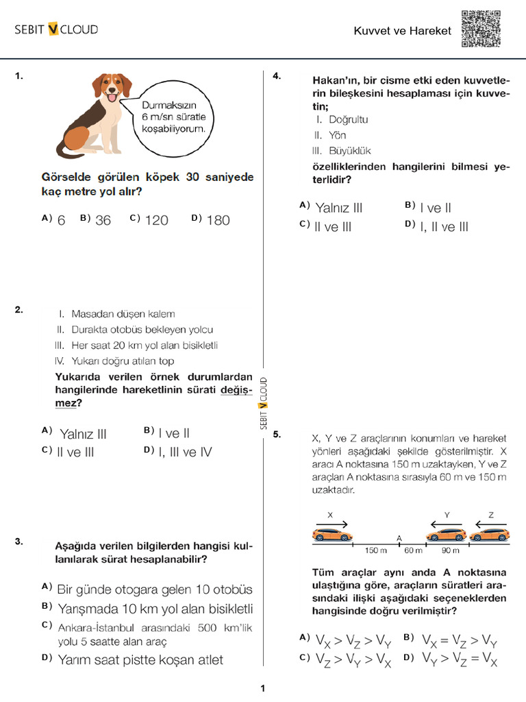 F60031 Kuvvet Ve Hareket | PDF