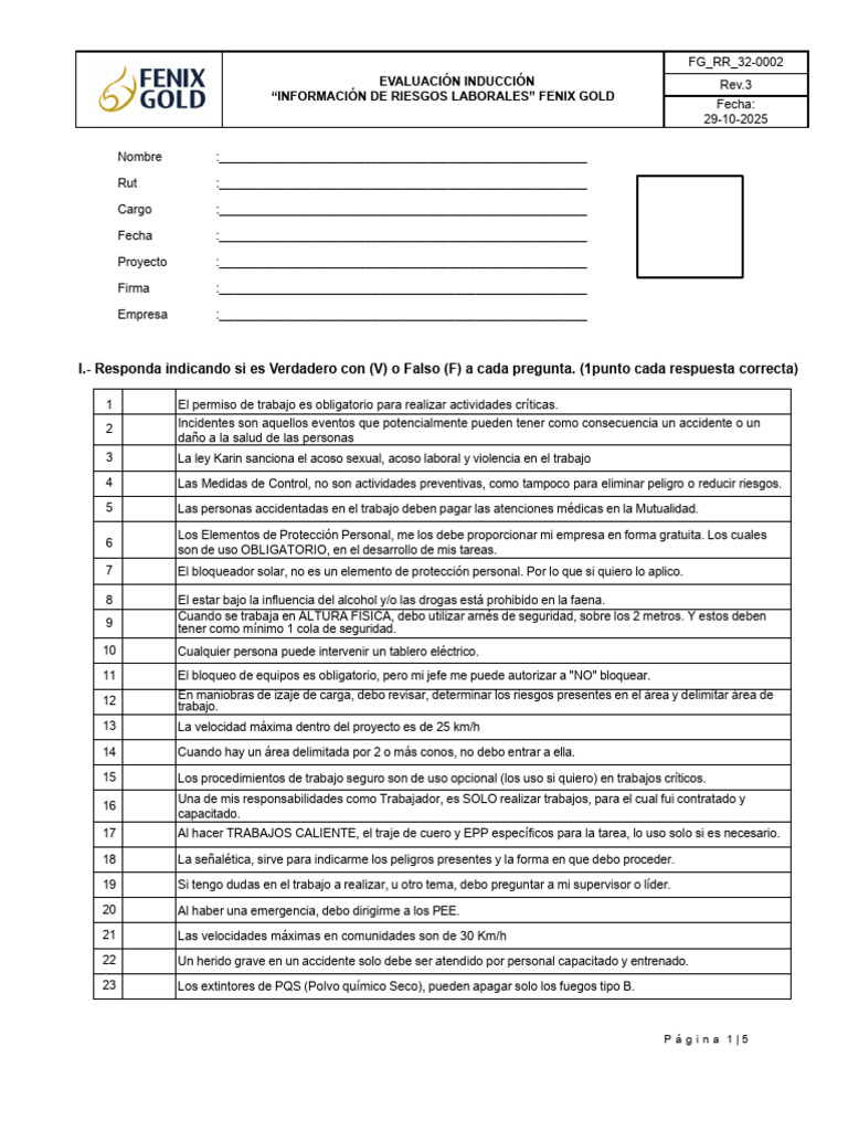 FG - RR - 32-0002 - R3 - Evaluacion IRL | PDF