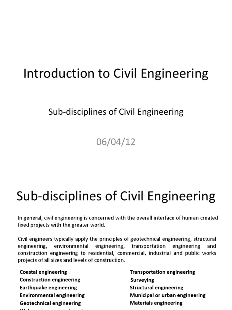 Introduction To Civil Engineering | PDF