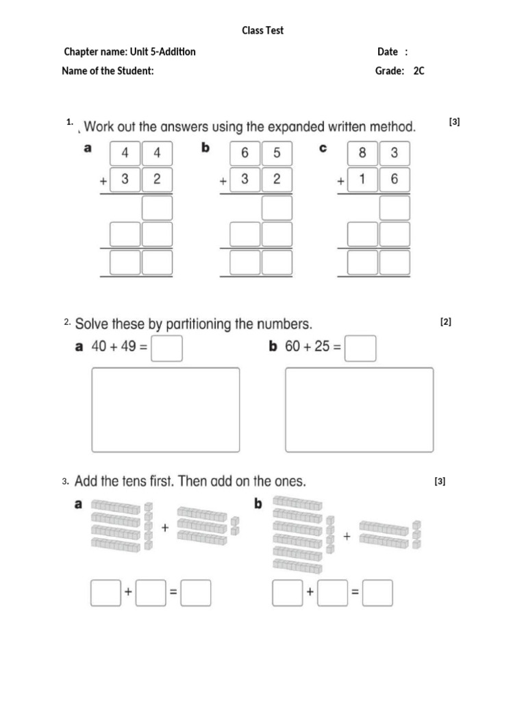 GRADE 2 Unit 5 Test | PDF