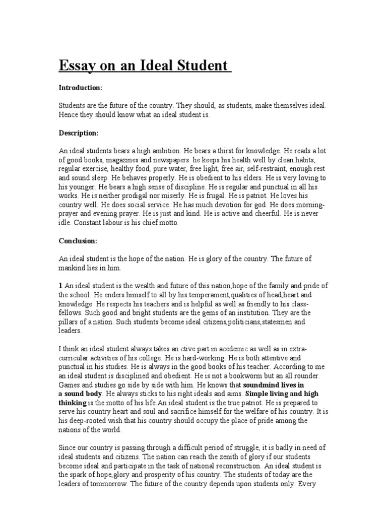 An Ideal Student | Citizenship