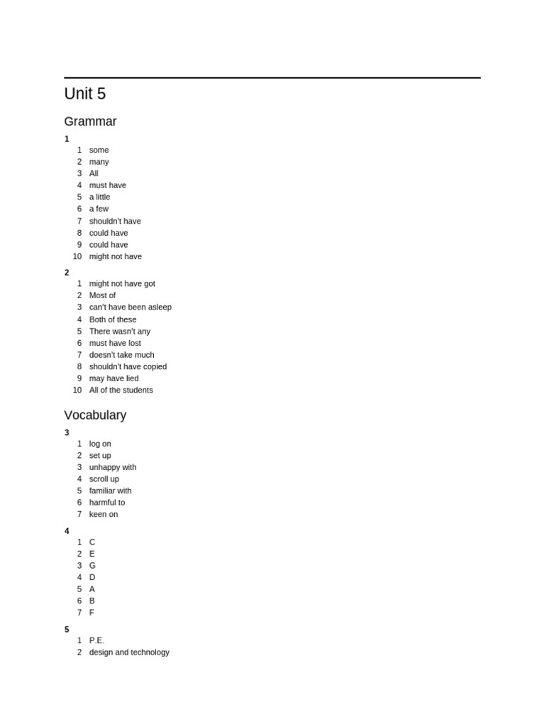 Unit 5 Review (Answers) | PDF