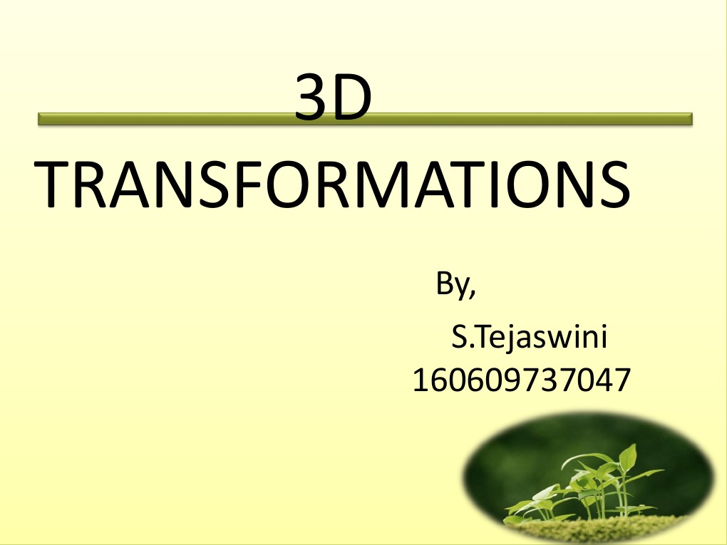 3d Transformations | PDF | 2 D Computer Graphics | Cartesian Coordinate ...