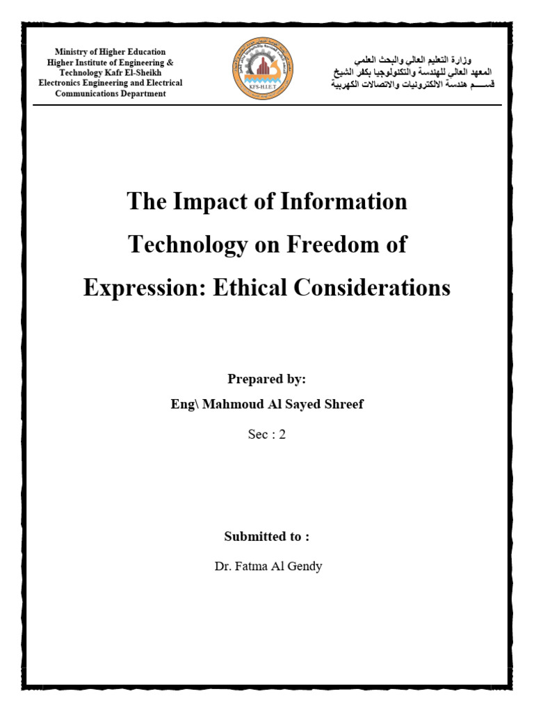 The Impact of Information Technology On Freedom of Expression | PDF ...