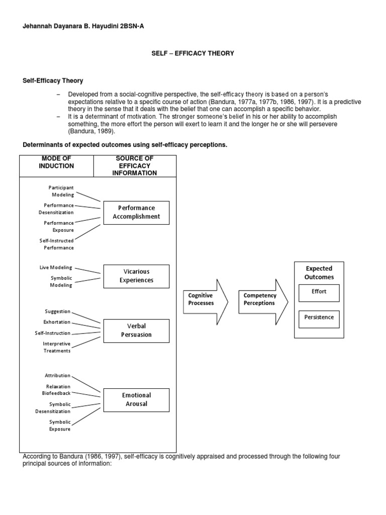 Self Efficacy Theory | PDF
