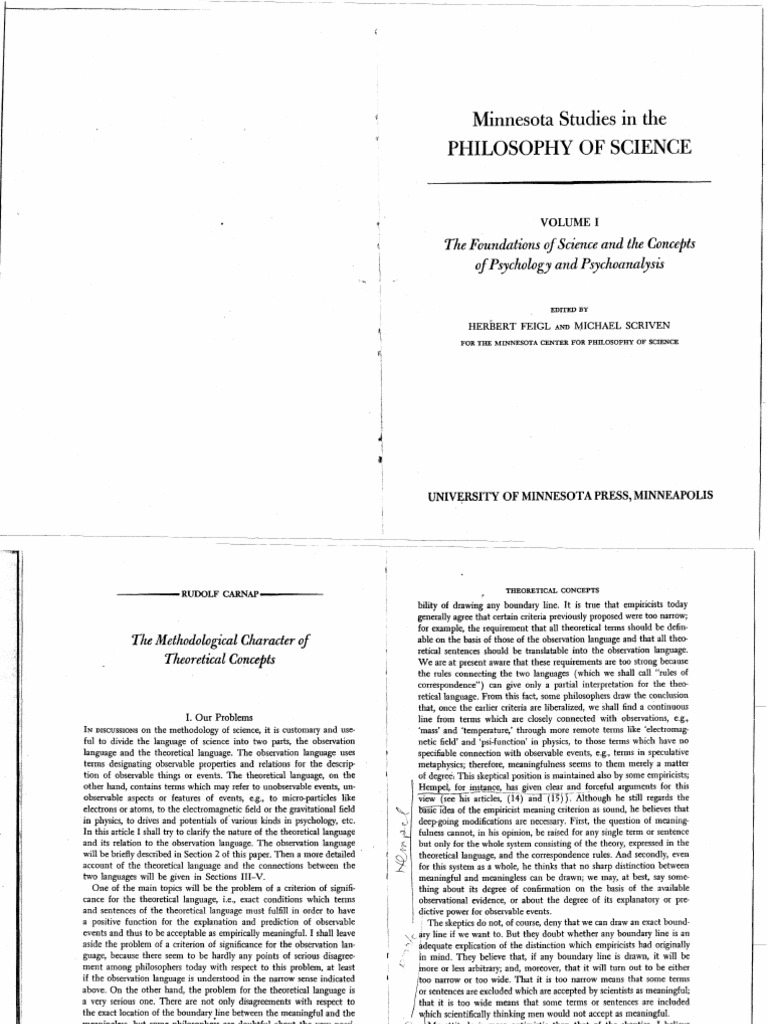 Rudolf Carnap - The Methodological Character of Theoretical Concepts ...