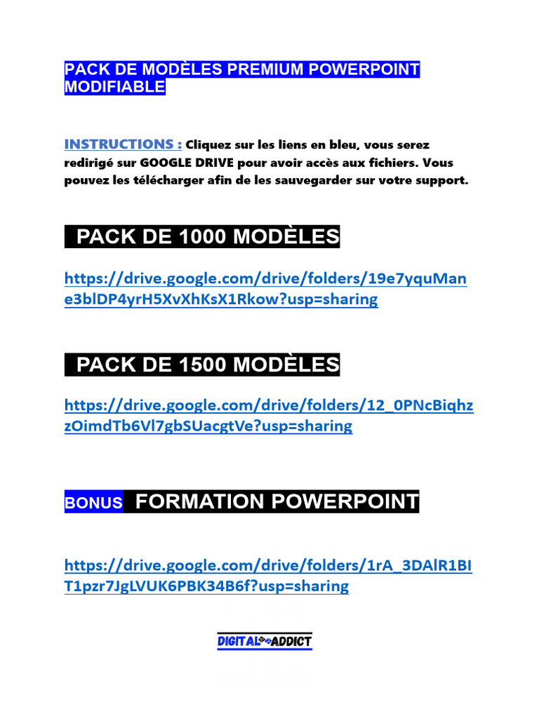 Pack de Modèles Premium Powerpoint Modifiable | PDF