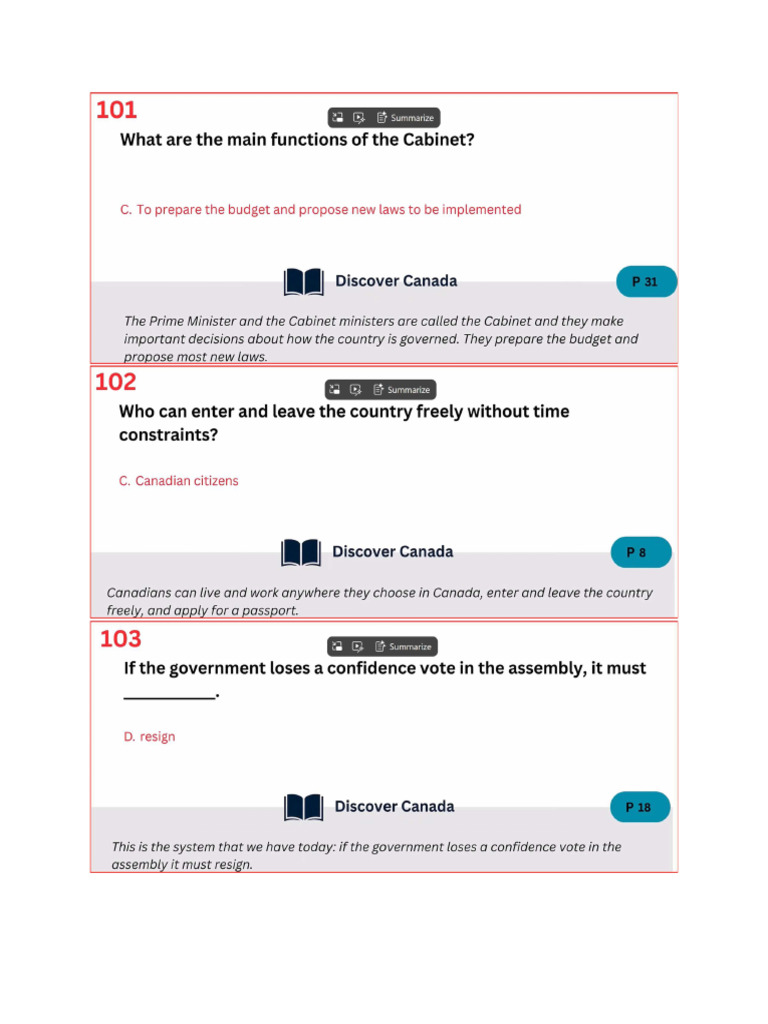 101-200 Questions Canada TEST | PDF