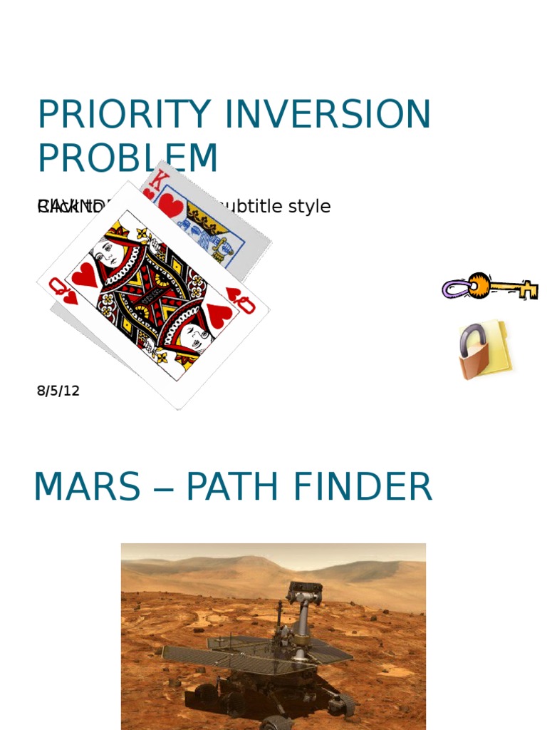 Priority Inversion Problem: Click To Edit Master Subtitle Style Ravindra V. Joshi | PDF ...