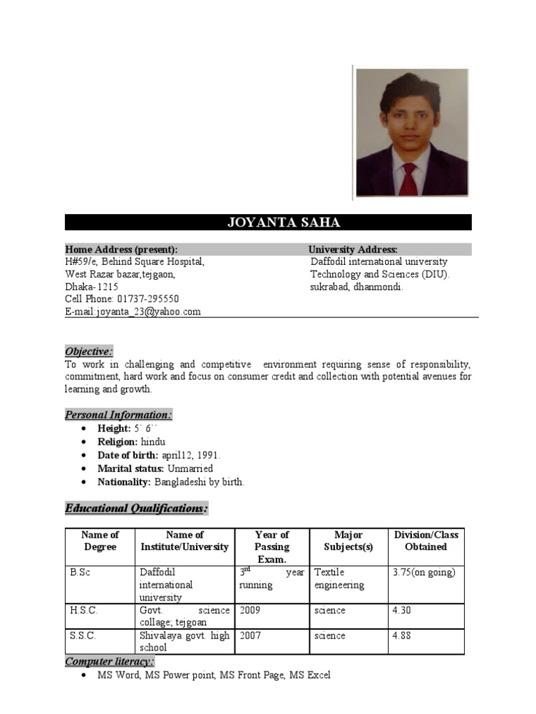 Joy CV | PDF | Sales | University